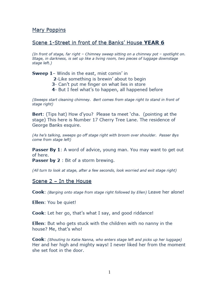 Mary Poppins: Nanny Recruitment Scene | PDF