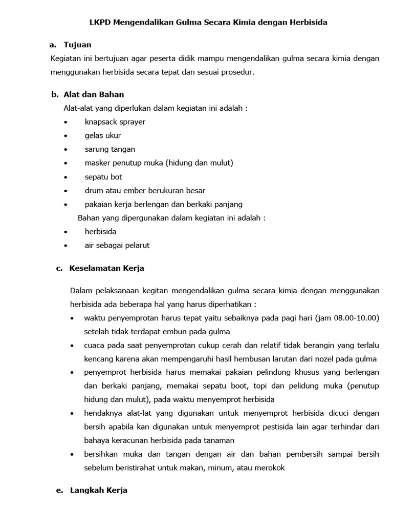 Pengendalian Gulma dengan Herbisida | PDF