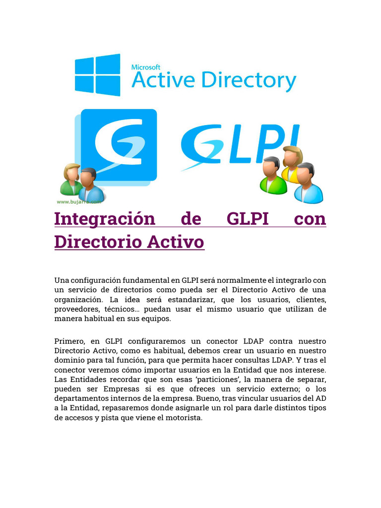 Integración de GLPI con Active Directory | PDF | Gestión de tecnología de la información | Software