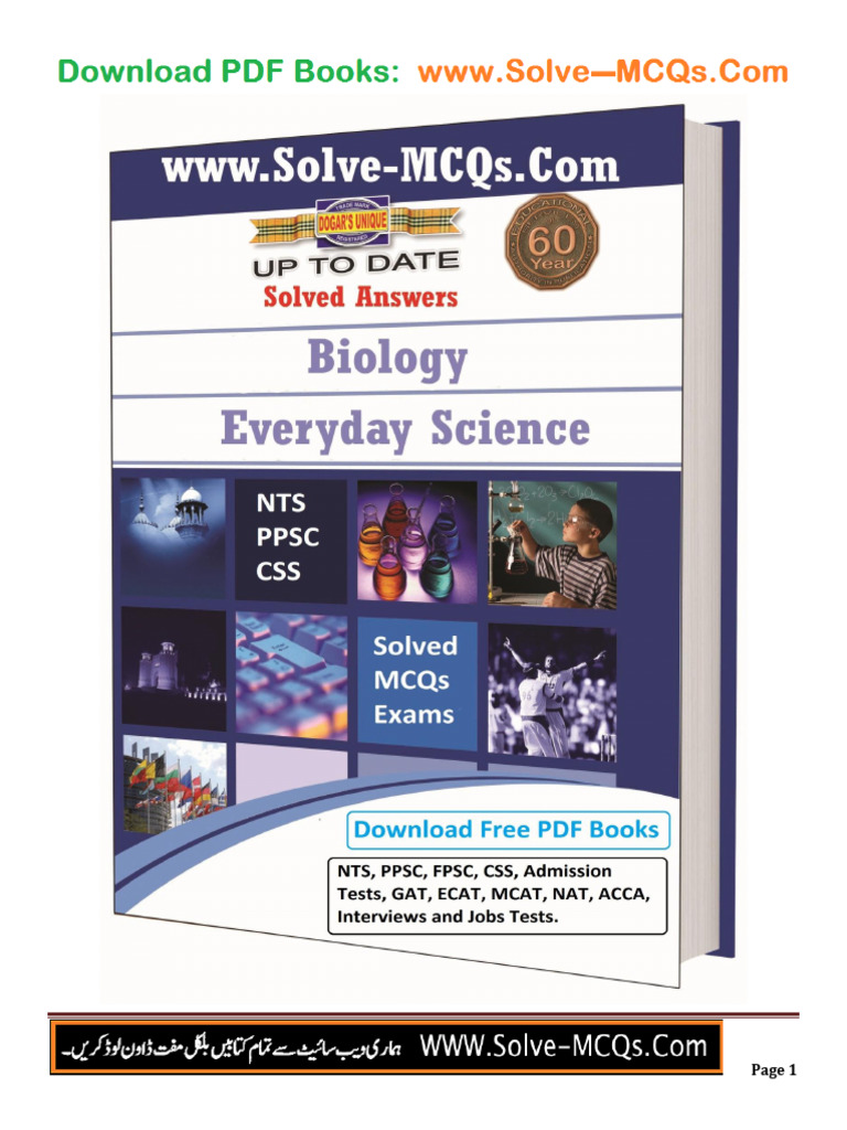 Biology and Everyday Science MCQs Solved Notes in PDF - Nauman Sadaf | PDF Biology and Everyday Science MCQs Solved Notes in PDF - Nauman Sadaf | PDF