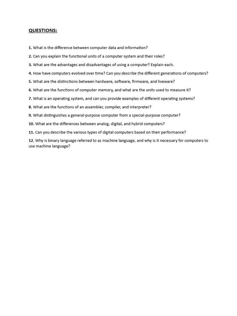 CS Questions Answer | PDF | Business | Technology & Engineering