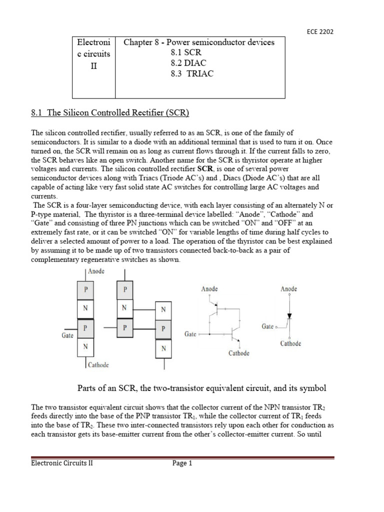 Chapter 8 Power Semiconductor Devices | PDF
