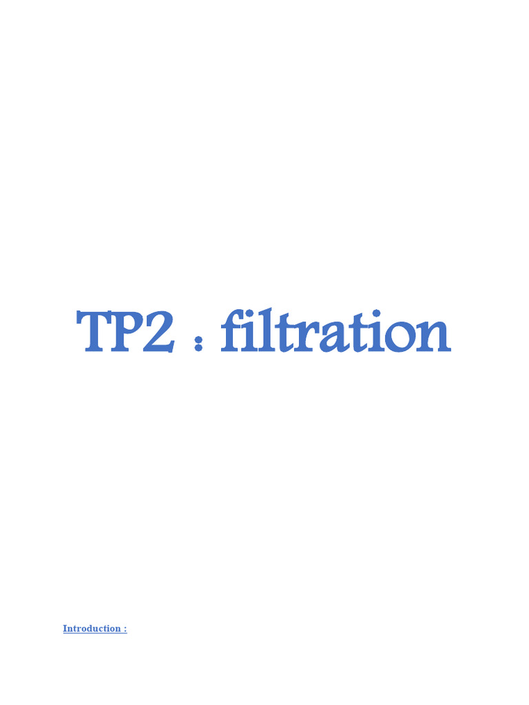 Filtration | PDF