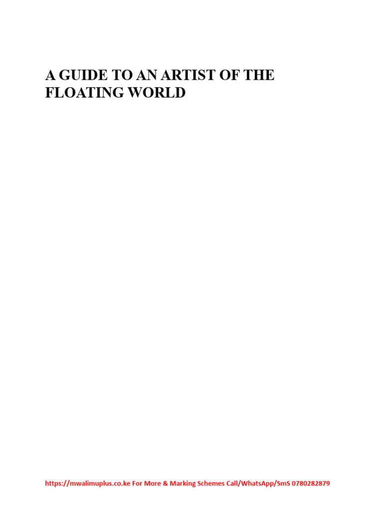 An Artist of The Floating World Guide | PDF