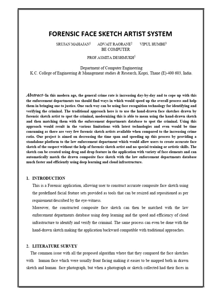Forensic Face Sketch Artist System | PDF