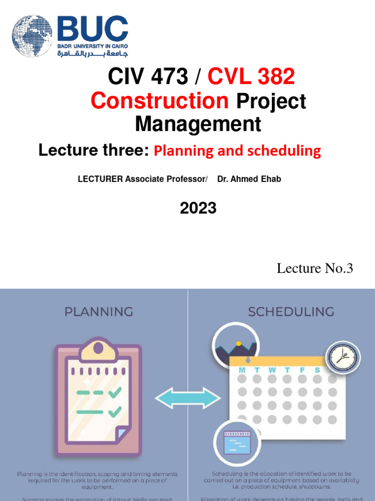 Construction Planning & Scheduling | PDF