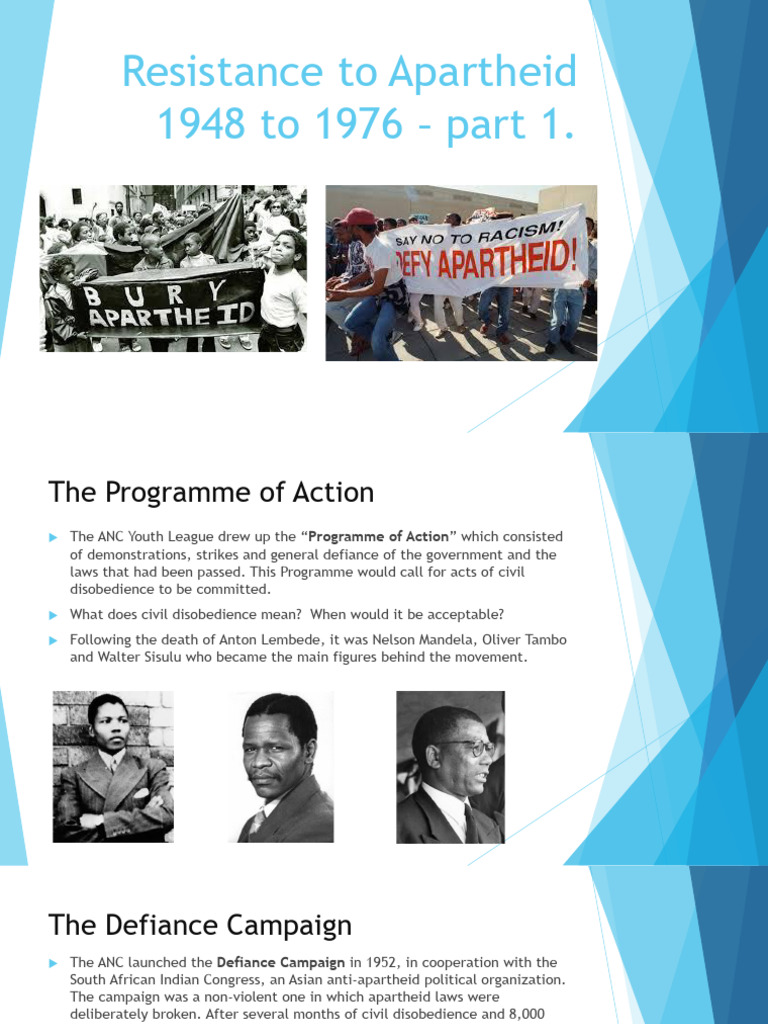 The Resistance To Apartheid Part 1 | PDF