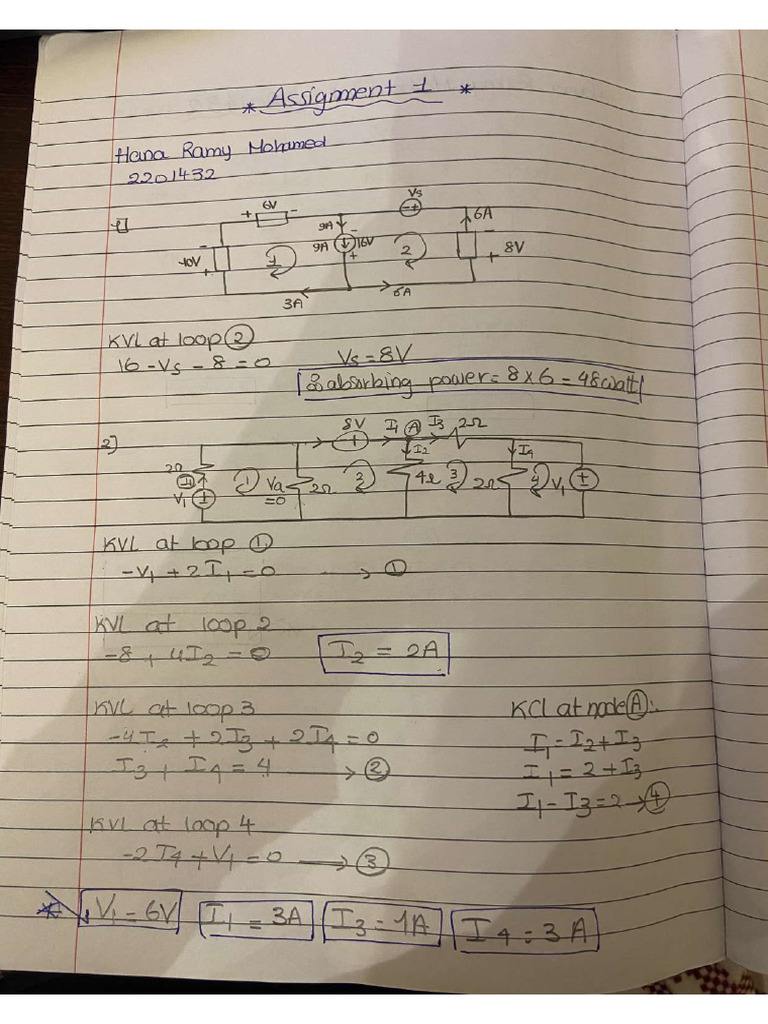 Assignment 1 Circuits | PDF