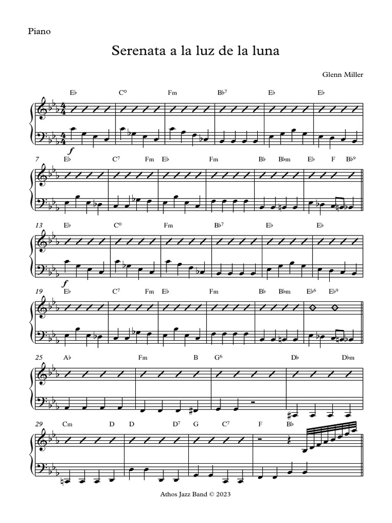 Serenata a la luz de la Luna - Piano - Glenn Miller | PDF