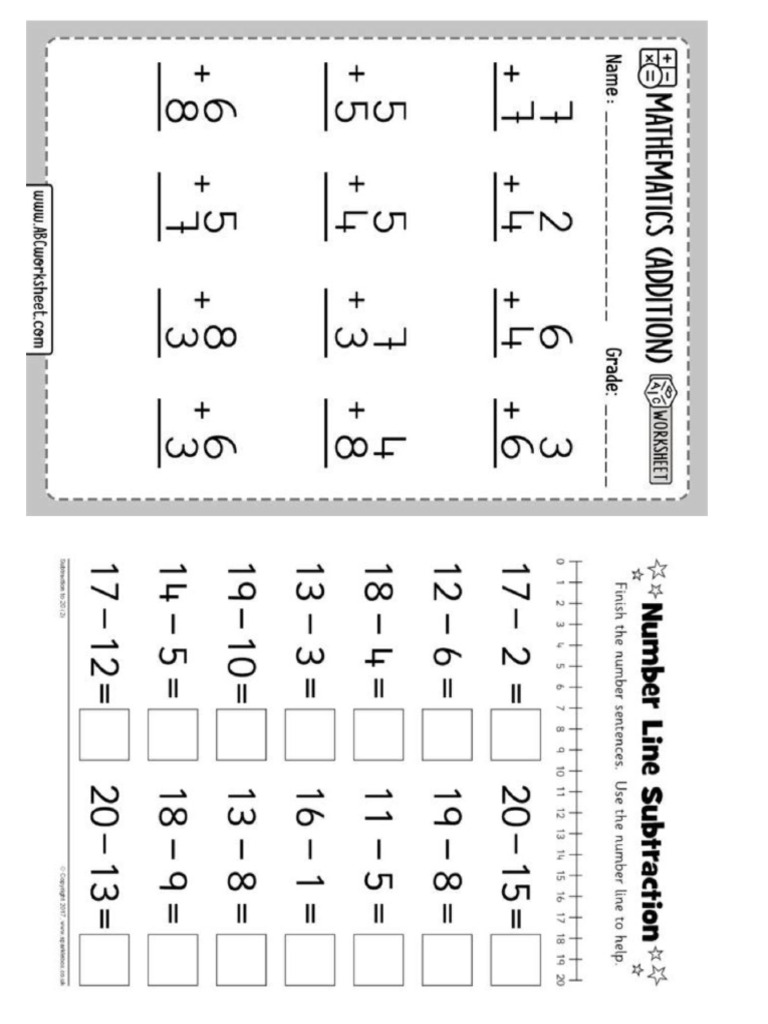 1° Suma y Resta Hasta 20 | PDF