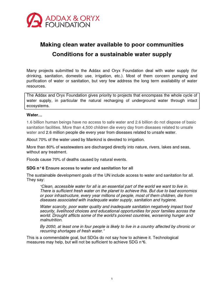 Making Clean Water Available To Poor Communities - June 2018 | PDF ...