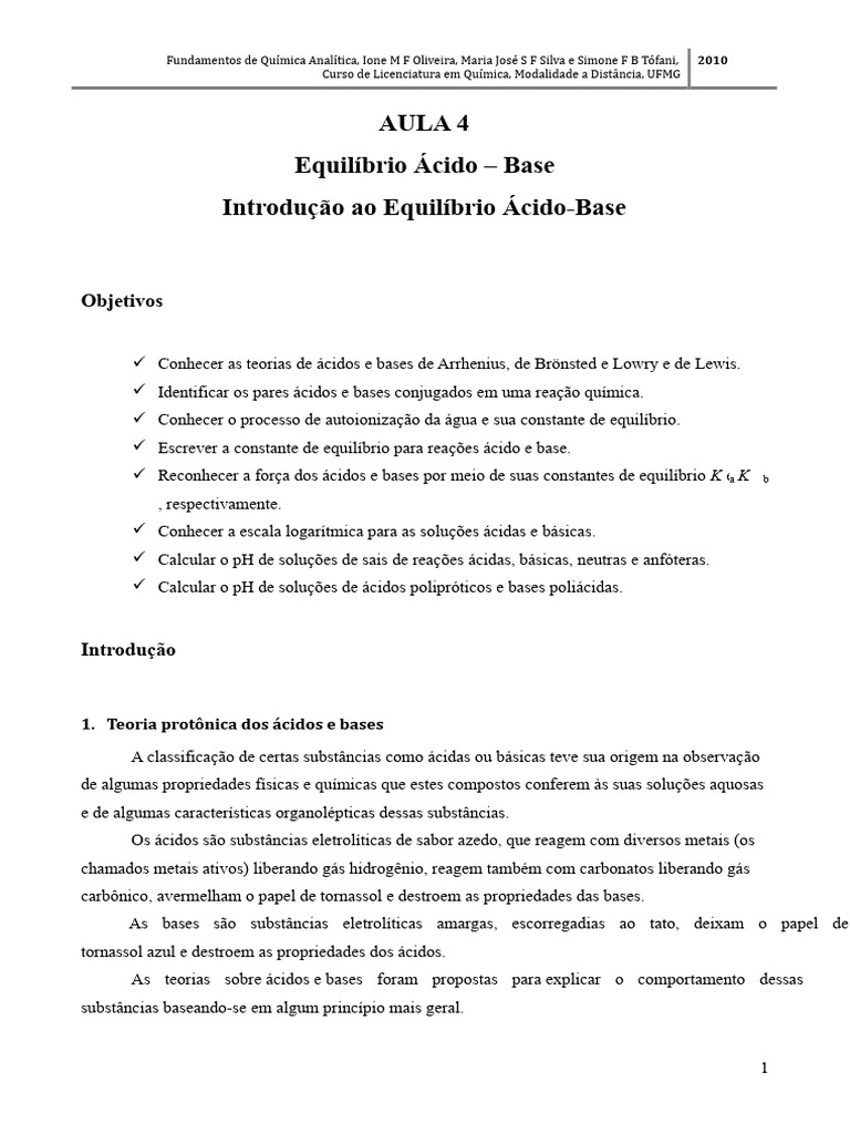 FQAnalitica Aula4 | PDF