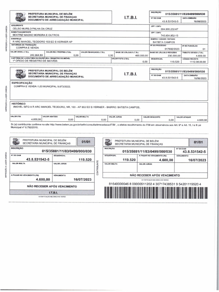 Itbi Apto 802 Ed Vernier | PDF