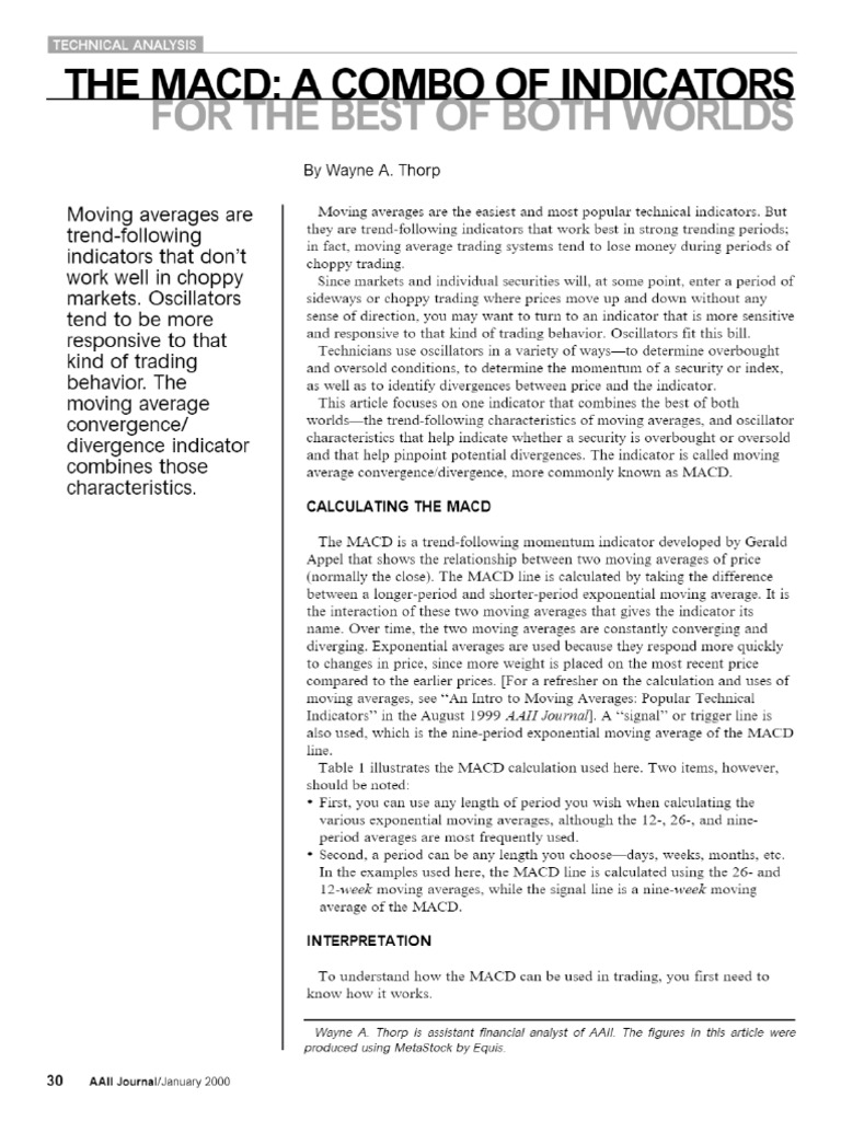 THE MACD - A COMBO OF INDICATORS FOR THE BEST OF BOTH WORLDS - PDF | PDF