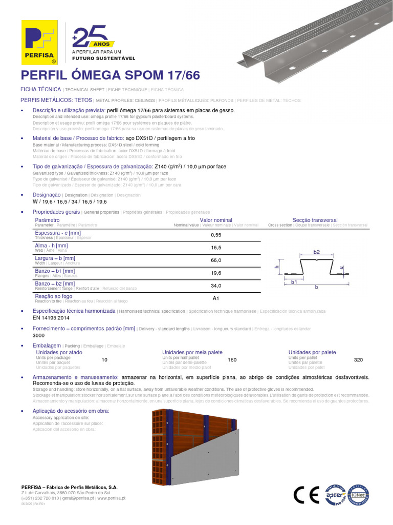 Ficha Técnica - Perfil Omega | Descargar gratis PDF | Materiales de ...