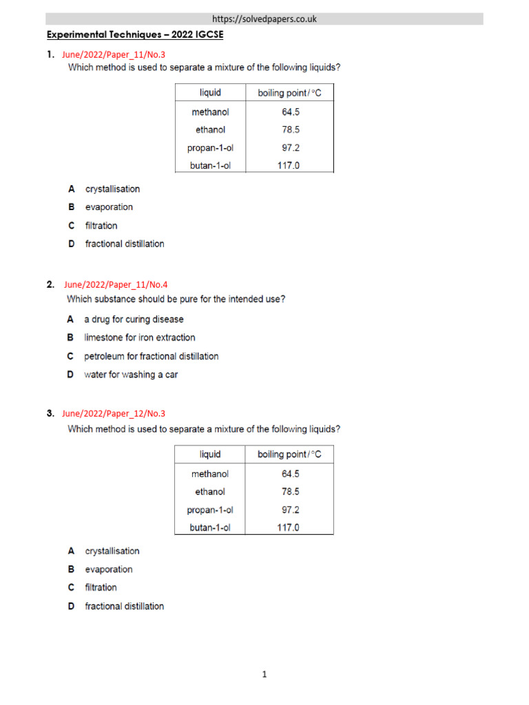 2022J Experimental Techniques IGCSE | PDF | Business
