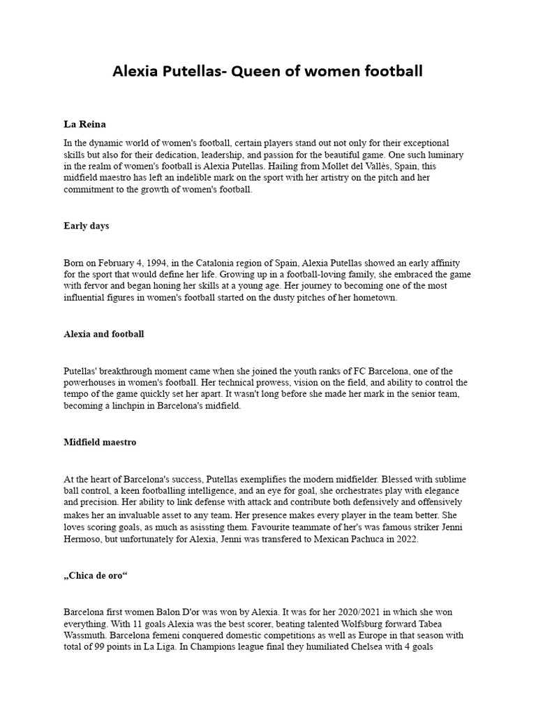 Alexia Putellas WOF | PDF | Football Codes | Association Football