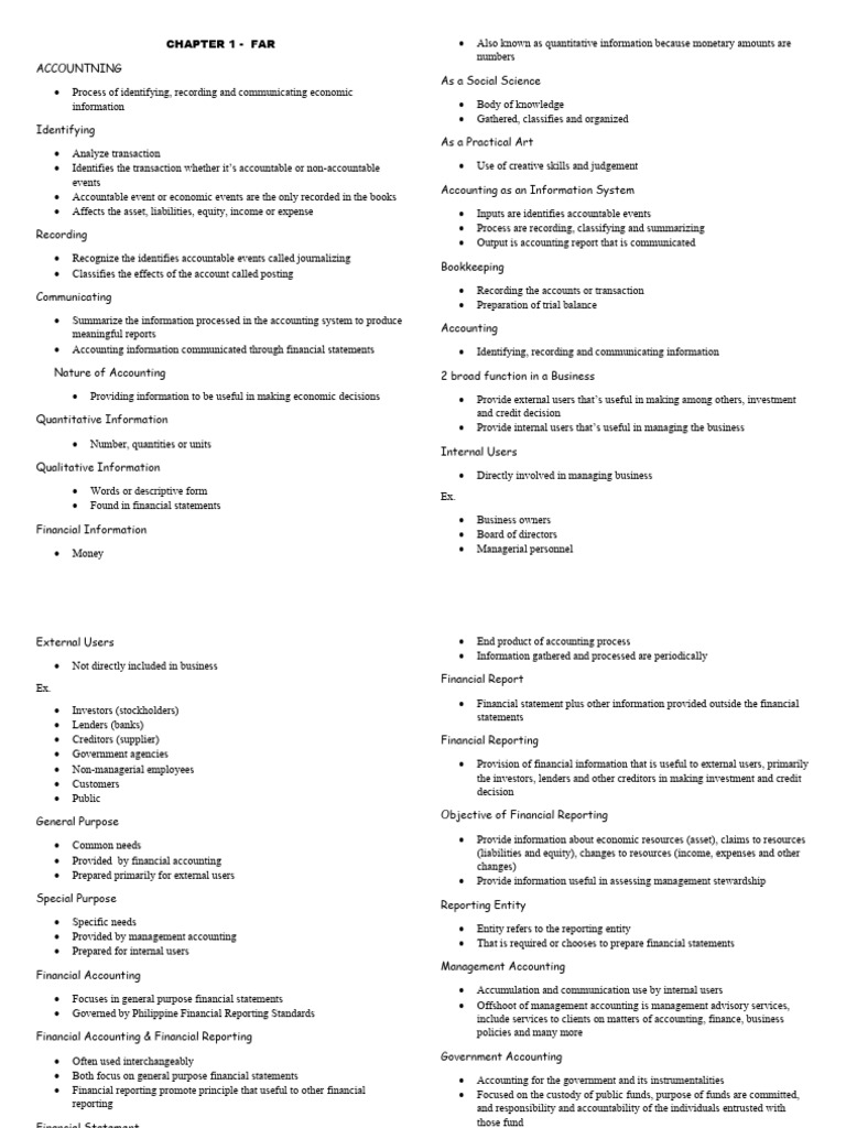 FAR Reviewer | PDF | Financial Statement | Accounting