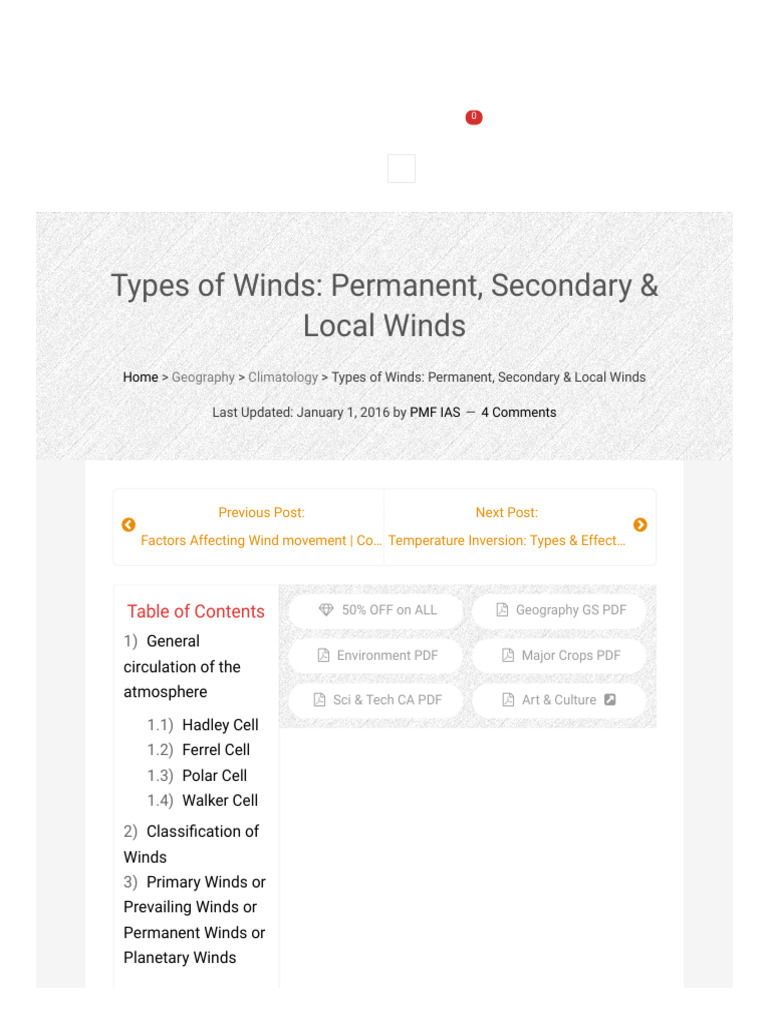 Types and Patterns of Planetary Winds | PDF | Atmospheric Circulation ...