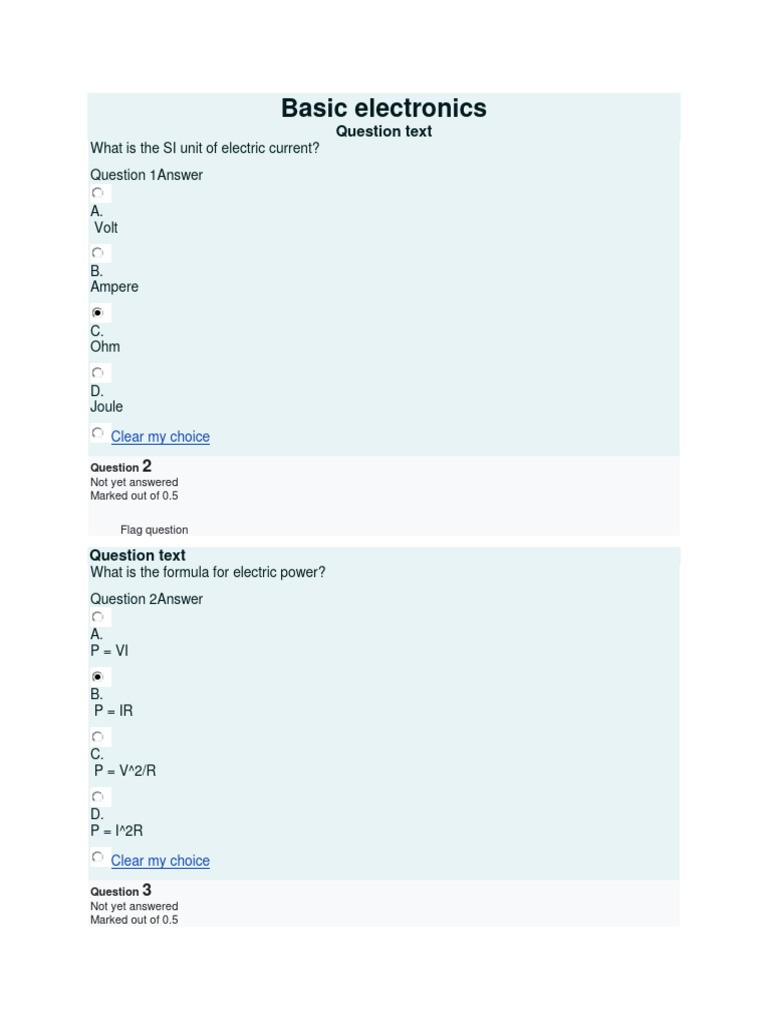 Basic Electronics Solve Question | PDF