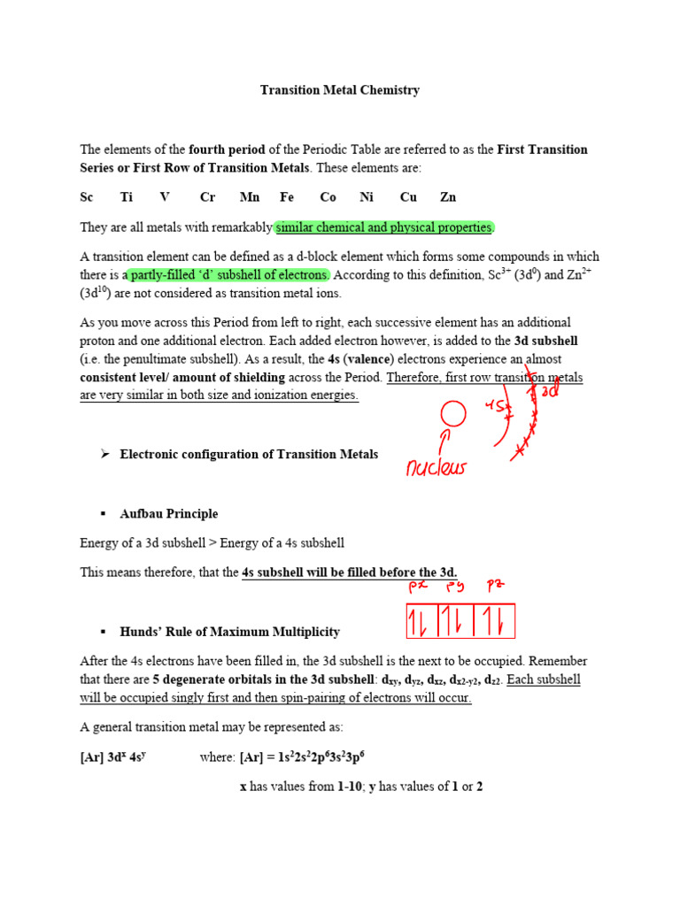 Transition Metals 2 | PDF