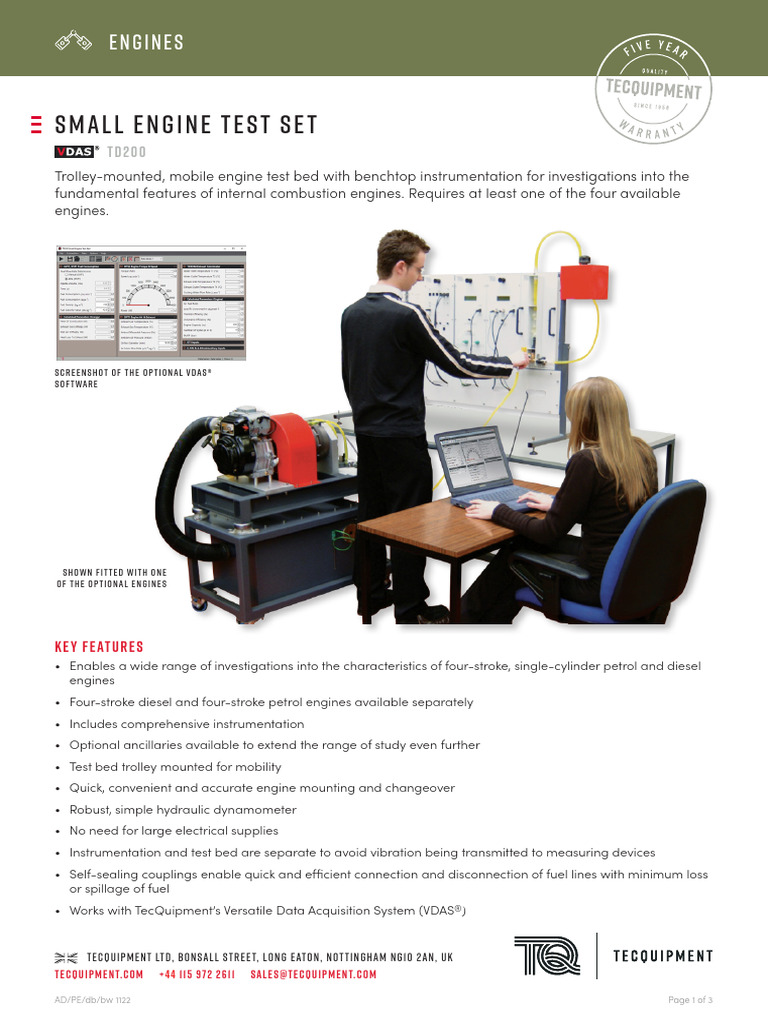 TD200 Small Engine Datasheet | PDF