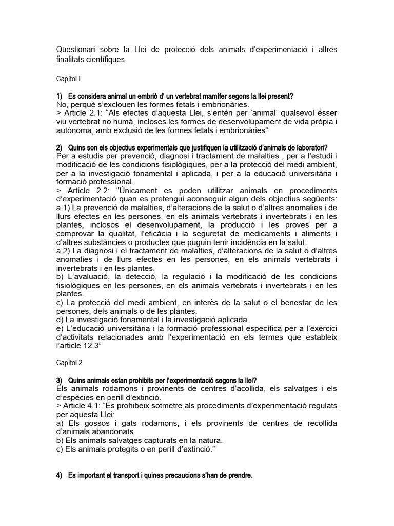 Questionari Lleis Tècniques | PDF