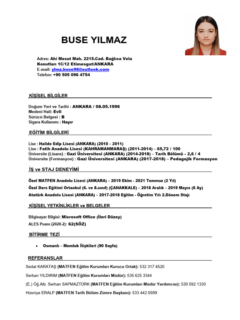 Buse Yilmaz CV | PDF