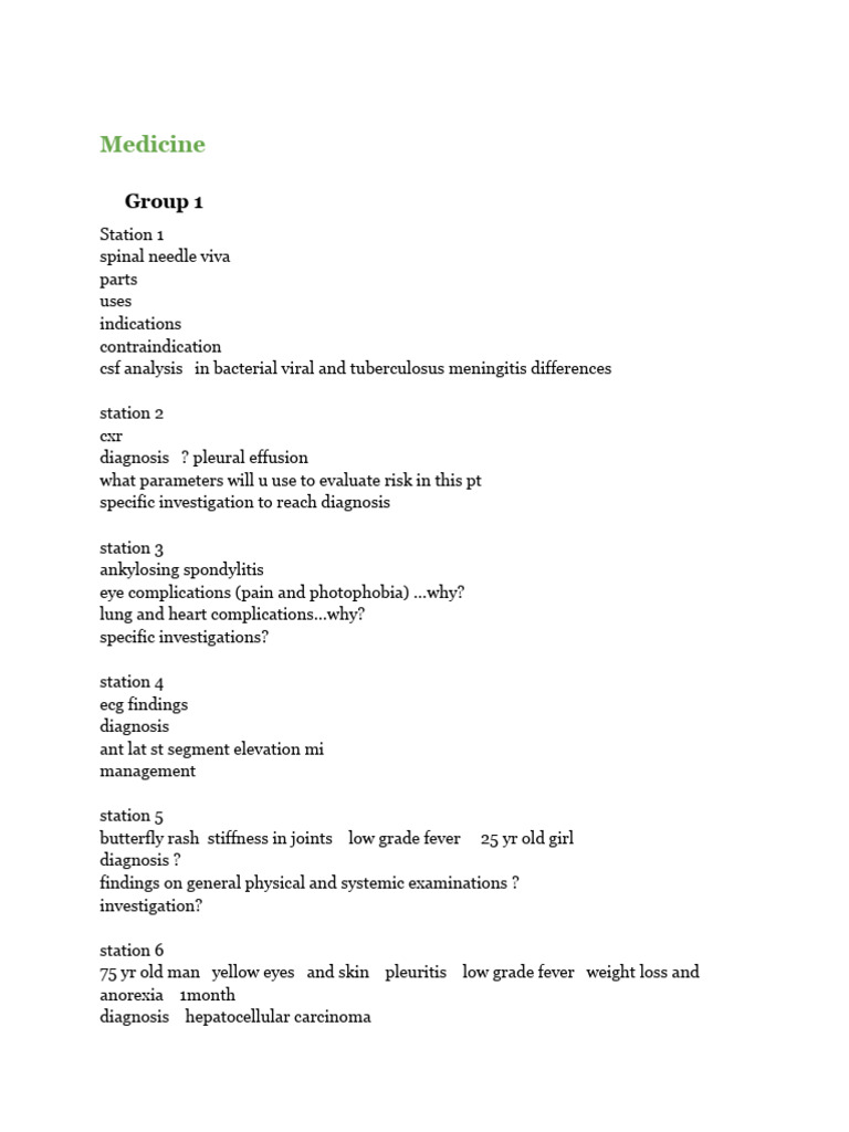 Medicine All Groups 2022 Osces | PDF | Human Diseases And Disorders ...