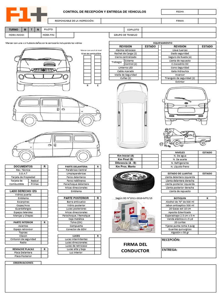 Checklist Aprobado Van | Descargar gratis PDF | Vehículos con tracción ...