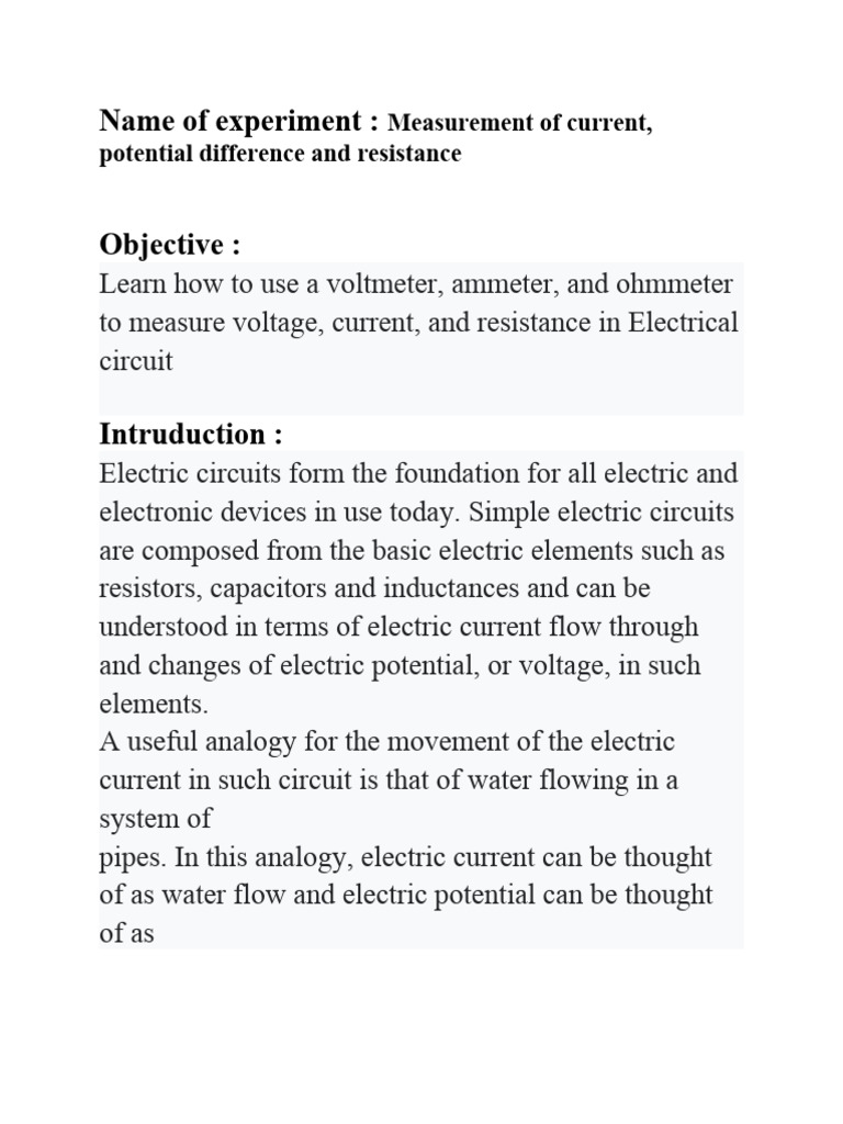 Experiment 2 | PDF | Voltage | Electrical Network