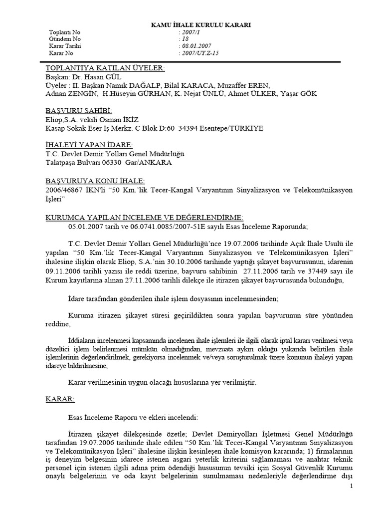 15 TCDD, Eliop | PDF