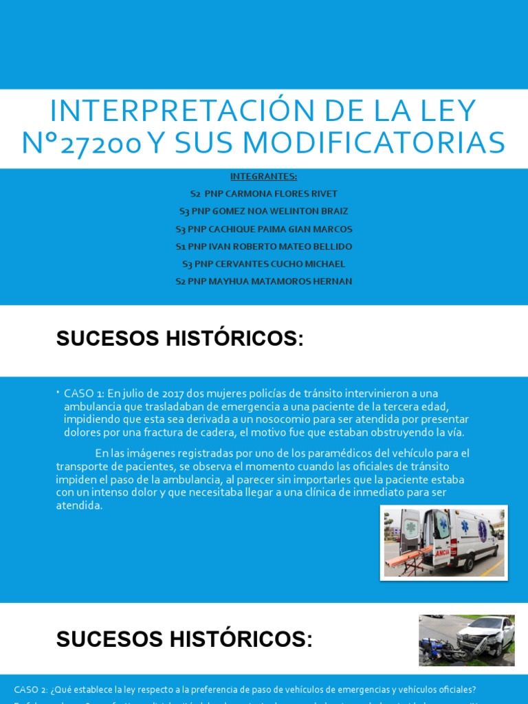Interpretación de La Ley N°27200 y | PDF | Policía | Ambulancia