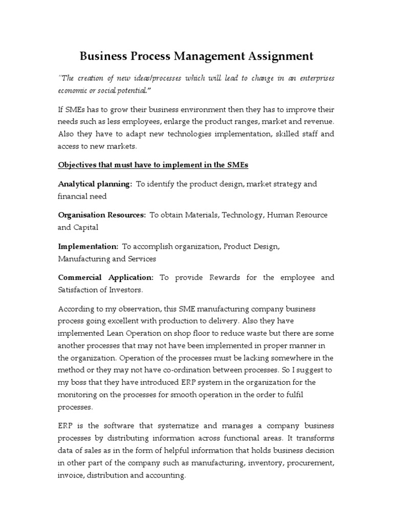 Business Process Management | PDF | Enterprise Resource Planning ...