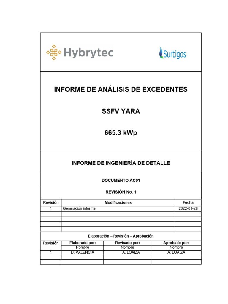 ANALISIS DE CONSUMOS YARA 665.3 KWP | PDF