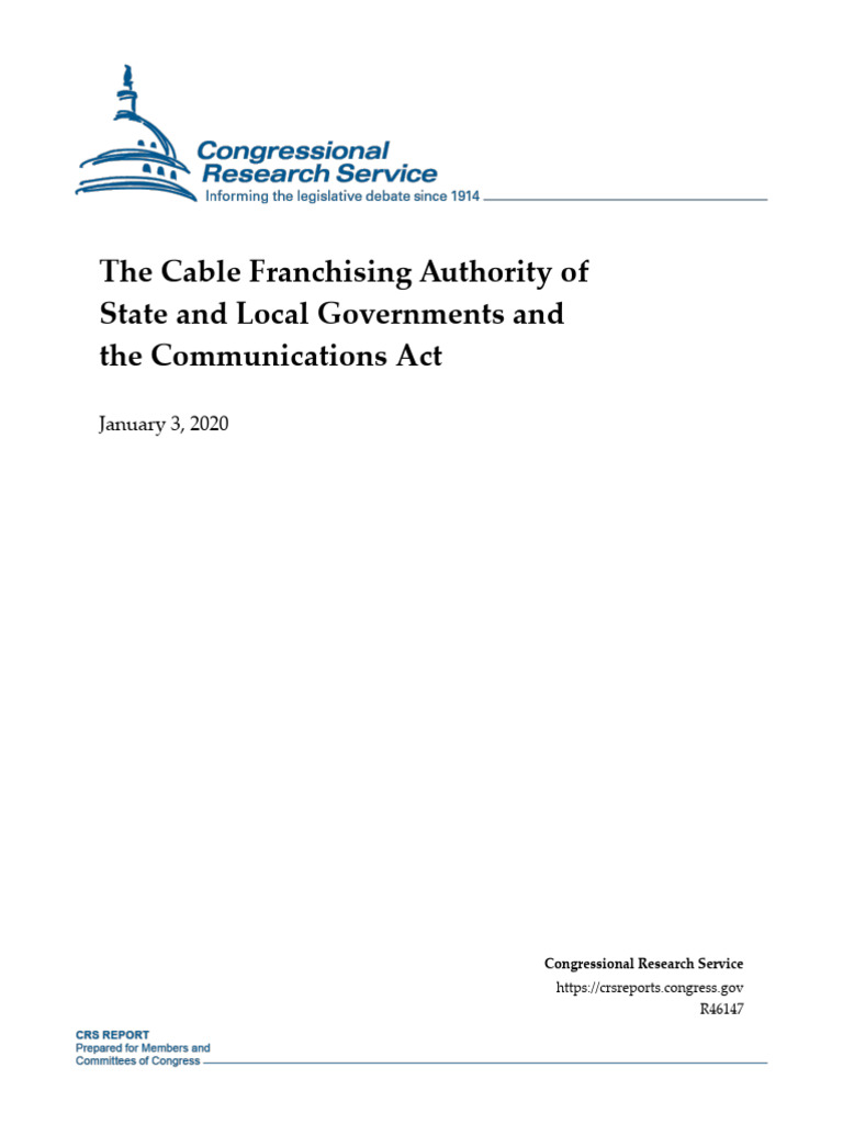The Cable Franchising Authority of State and Local Governments and The ...