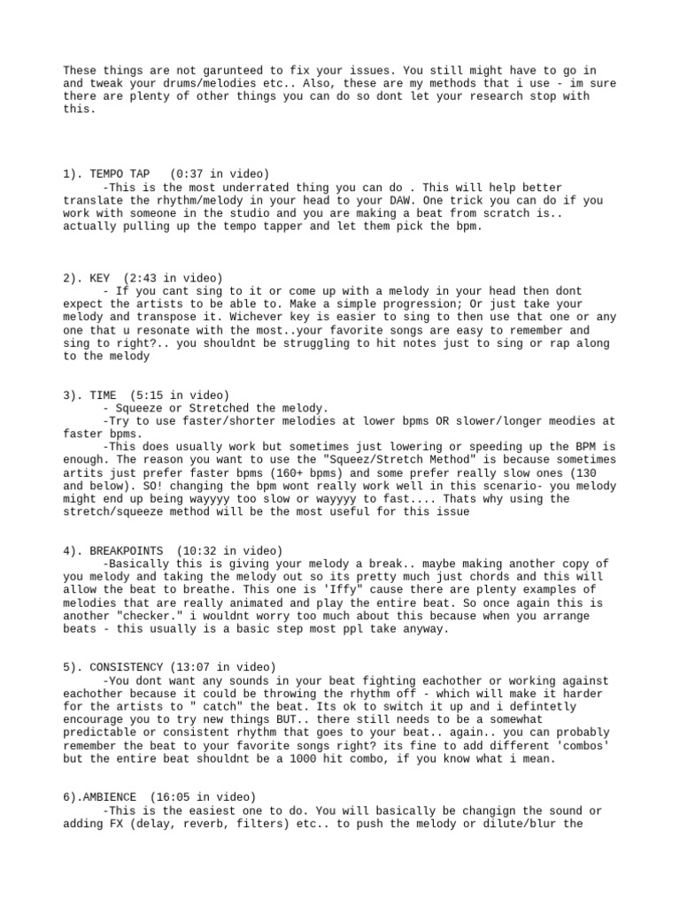 Rappable Beats Guide Pdf Tempo Musicology
