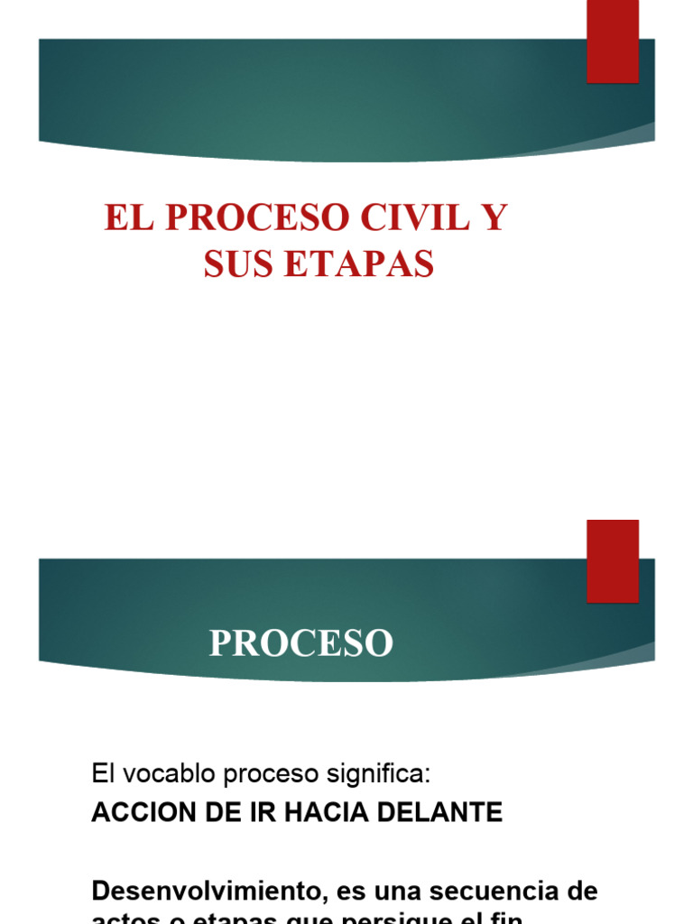 Diapositivas Del Proceso Civil y Sus Etapas | PDF