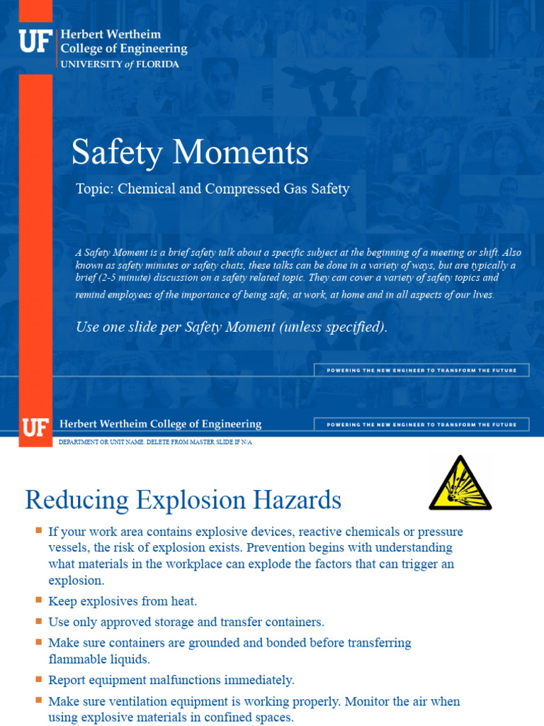 Safety Moments Chemical and Compressed Gas Safety 1 1 | PDF | Physical ...