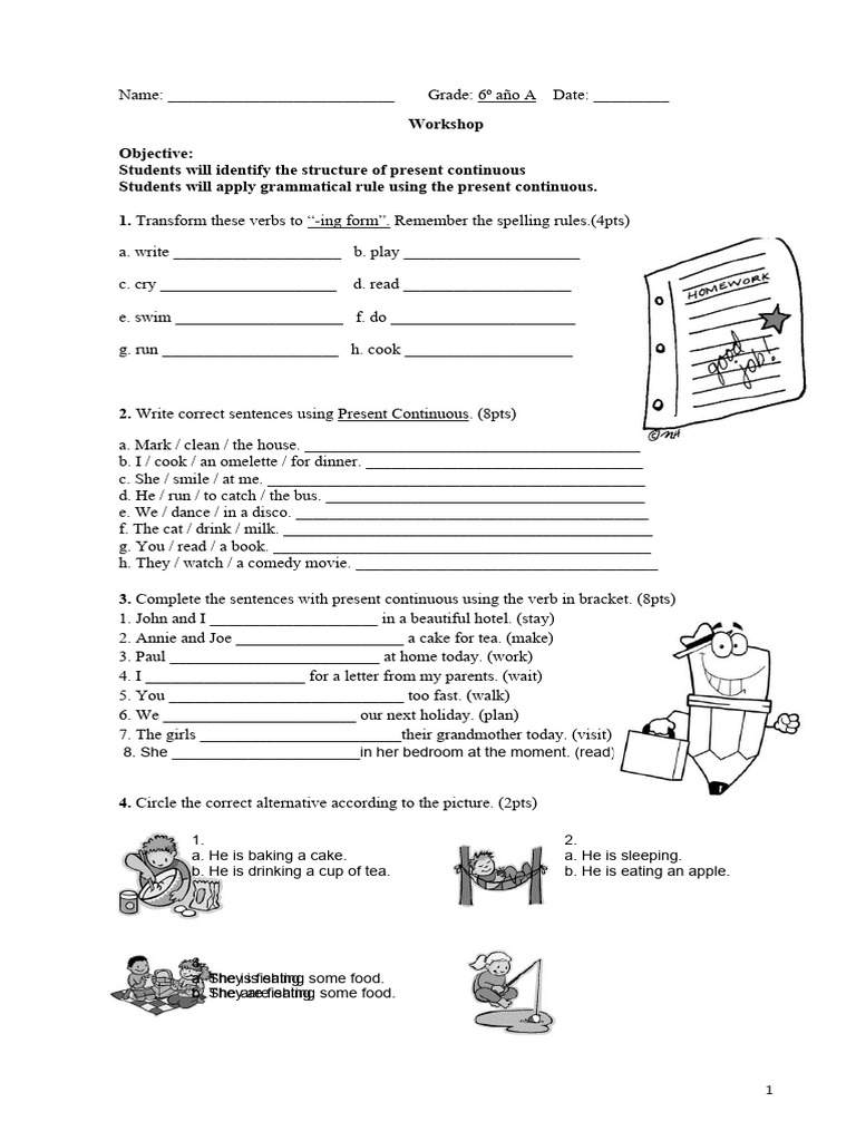 Present Continuous Fun Activities Games - 36018 | PDF | Linguistic Morphology | Languages
