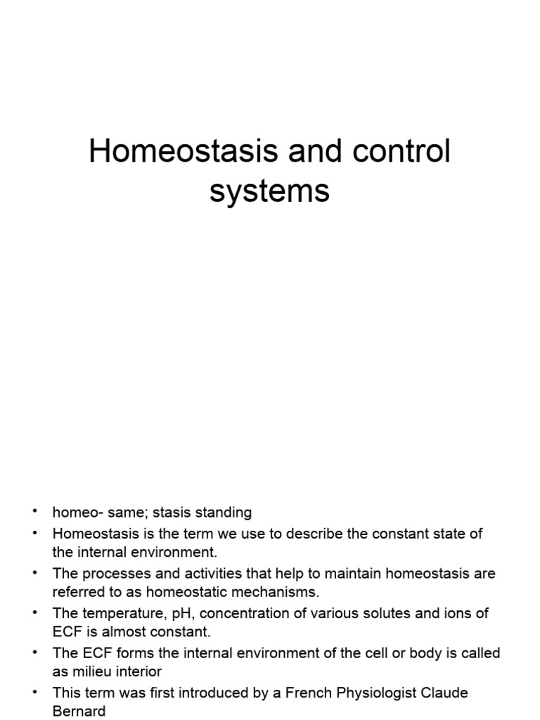 Homeostasis and Control System & Negative and Positive Feedback System ...