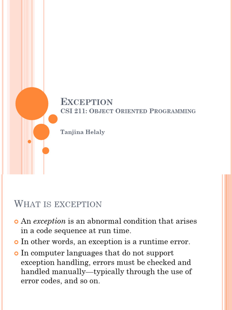 Lecture Exception | PDF