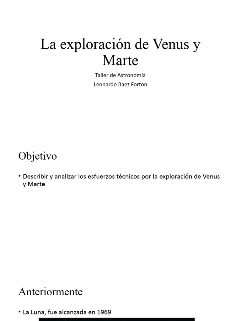 La Exploración de Venus y Marte | PDF