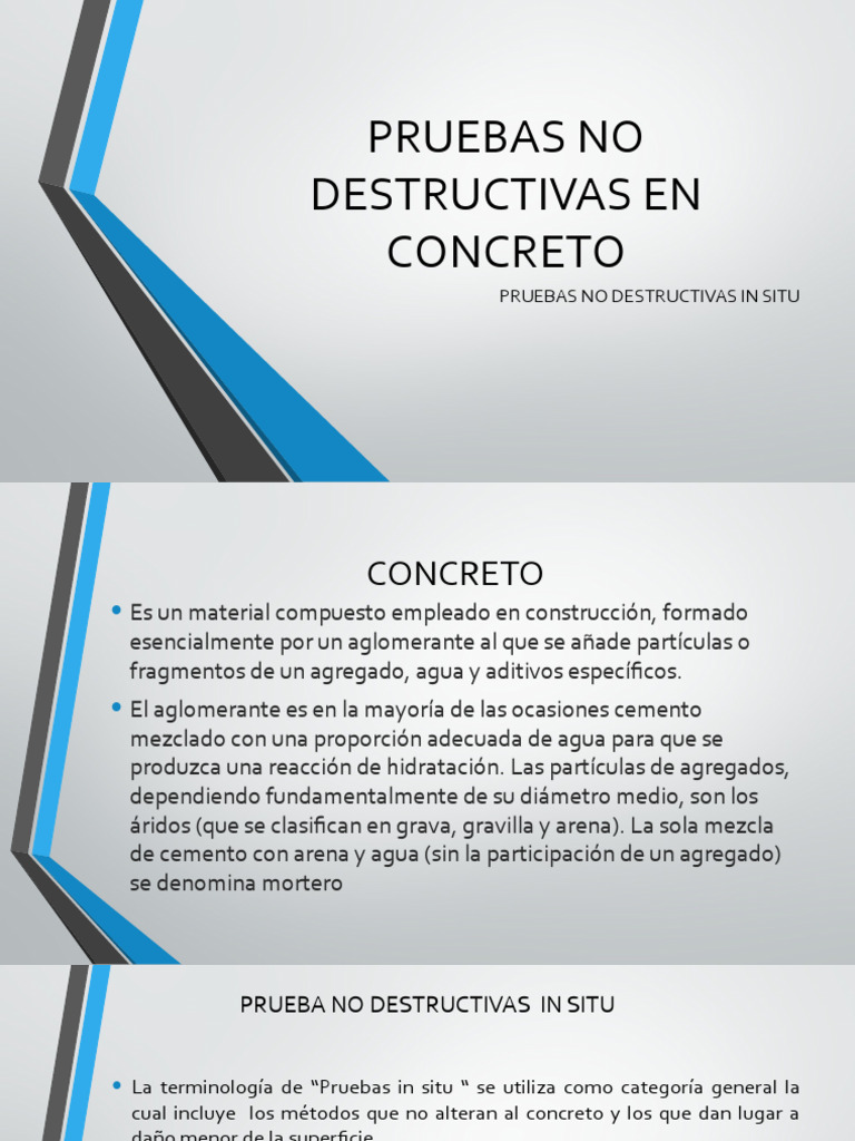 Pruebas No Destructivas en Concreto | Descargar gratis PDF | Hormigón ...