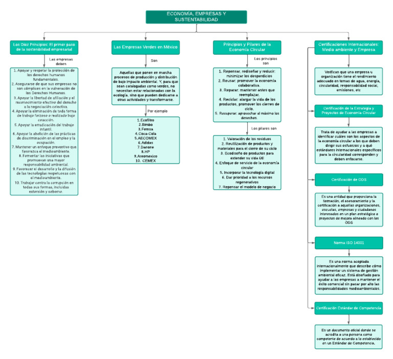 Mapa Conceptual - Economía, Empresas y Sustentabilidad - Ximena Martinez | PDF | Sustentabilidad ...