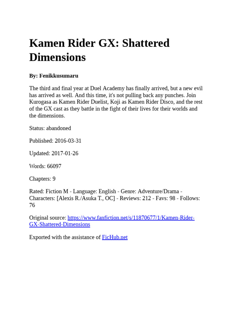 Kamen Rider GX Shattered Dimensions - Fenikkusumaru | PDF