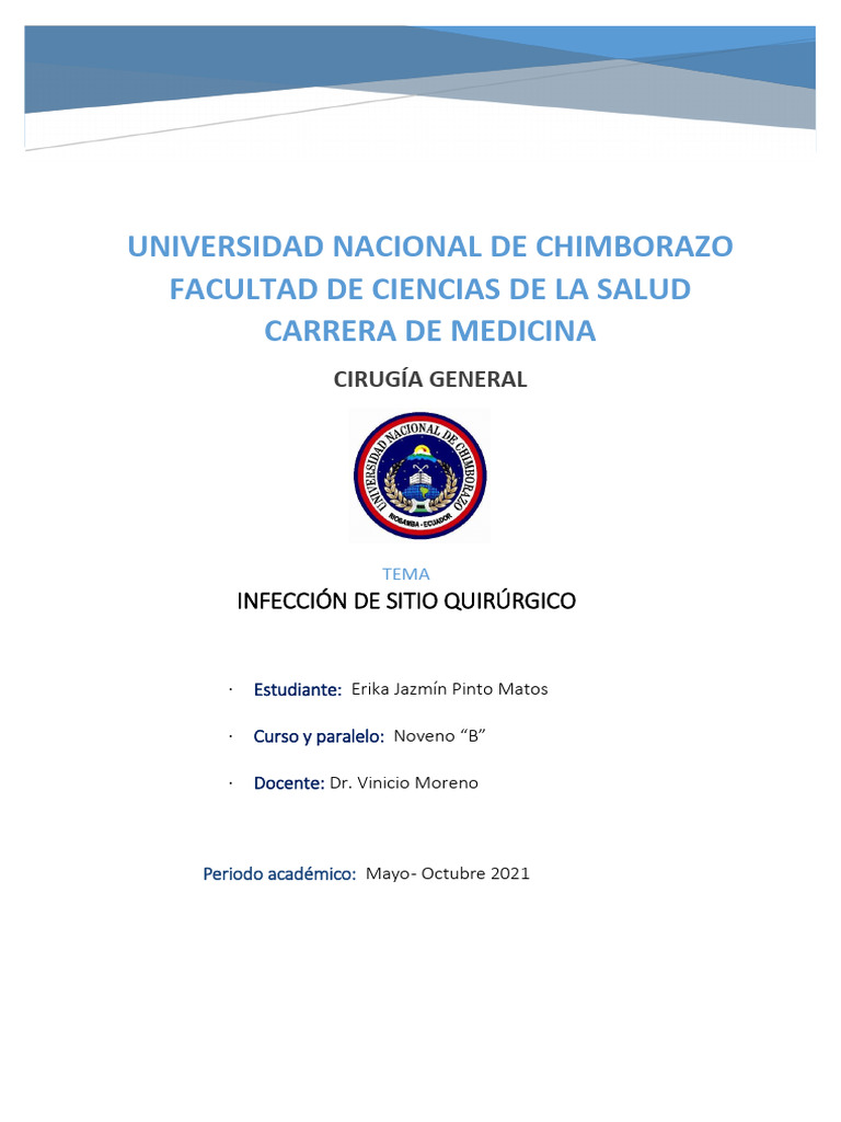 Infección Del Sitio Quirúrgico | PDF
