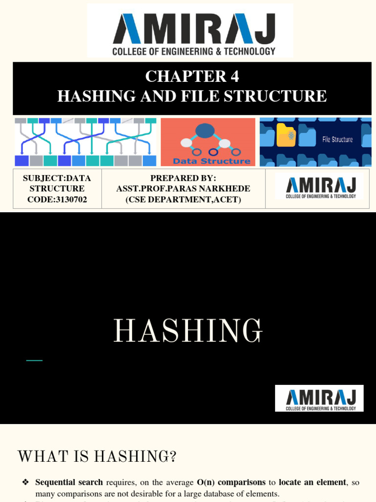 Chapter 4 Hashing and File Structure | PDF