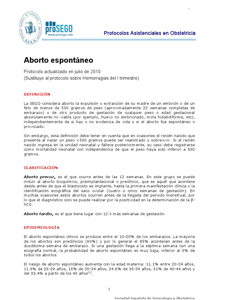 PDF Aborto Espontaneo | PDF | El embarazo | Aborto espontáneo