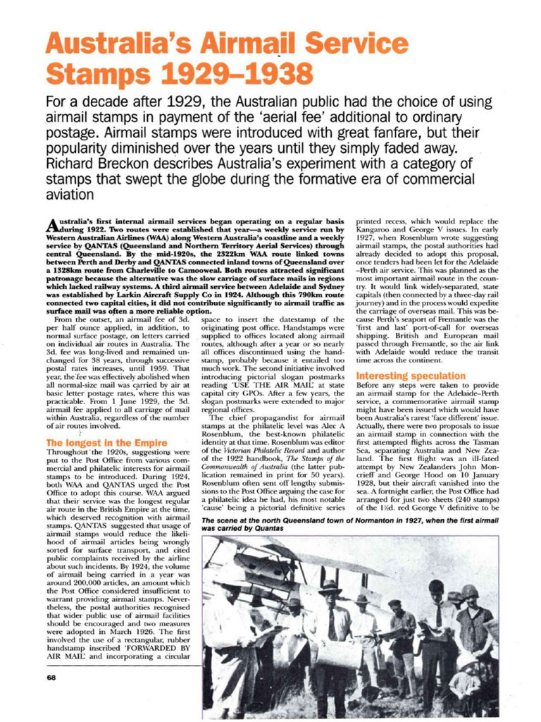 Australie - Timbres Particuliers - 1929-1938 - Airmail Stamps | PDF